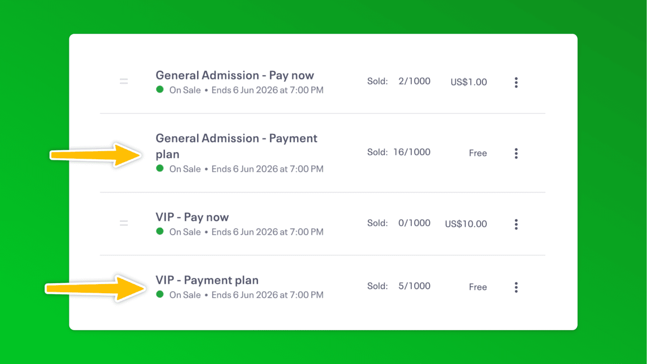 Offer Eventbrite customers payment plans, installments easily